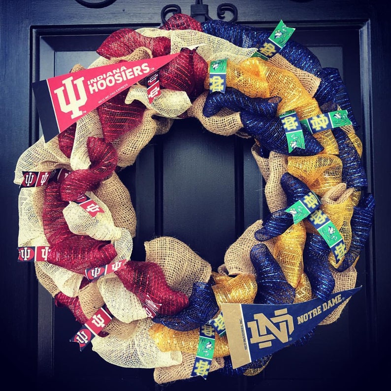 Custom Made Collegiate House Divided Wreath : Notre Dame/ - Etsy