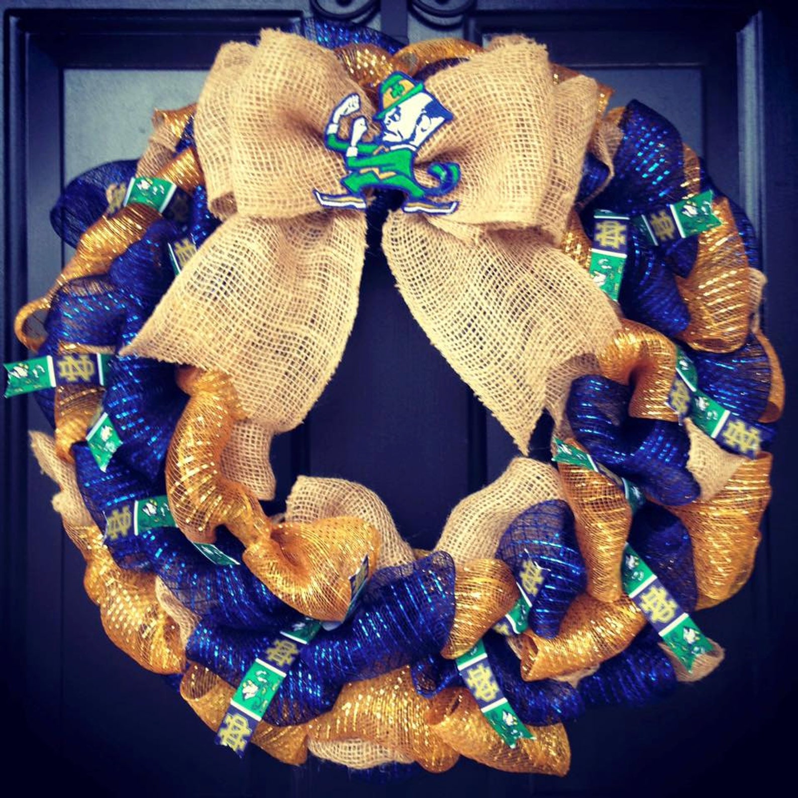 Custom Made Collegiate Wreath: Notre Dame - Etsy