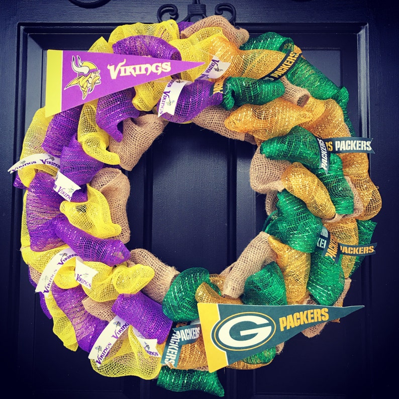 Custom Made NFL House Divided Wreath : Minnesota Vikings / - Etsy