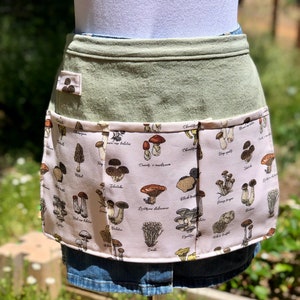 Mushroom Garden Apron, Foraging Apron, Garden Apron With Pockets ...