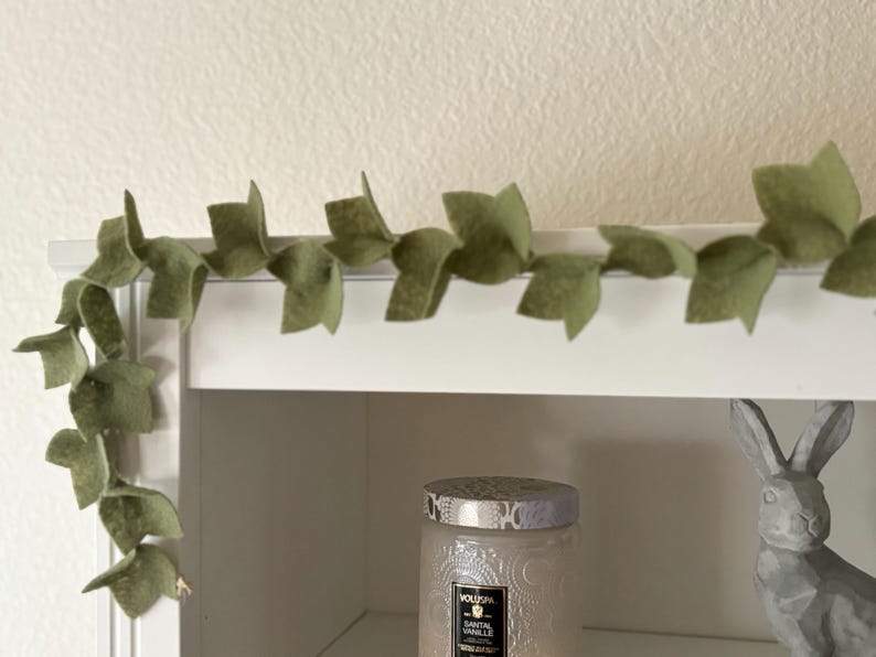 Felt Ivy Leaf Garland: Spring Farmhouse Mantle Decor, 2ft - 12ft in ...