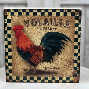French Wall Art, Vintage Chicken Signs, French Country Decor, Vintage ...