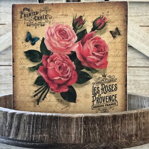 French Rose Signs French Flower Decor Vintage Rose Art - Etsy
