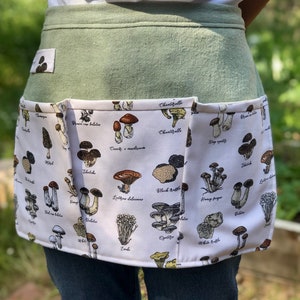 Mushroom Garden Apron, Foraging Apron, Garden Apron With Pockets ...