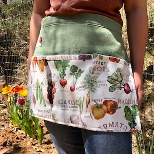Veggie Apron, Garden Apron With Pockets, Gardening Gift, Vegetable Garden Apron, Vegetable Apron ...