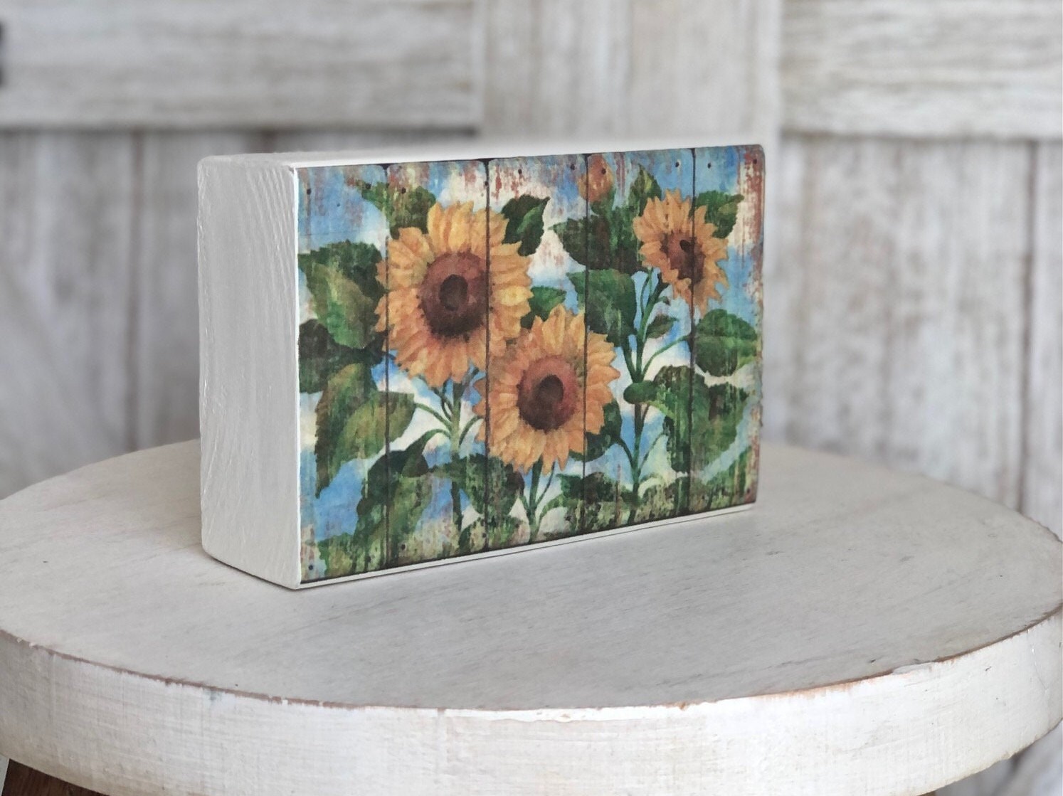 Sunflower Block Sunflower Decor French Decor Kitchen Decor - Etsy