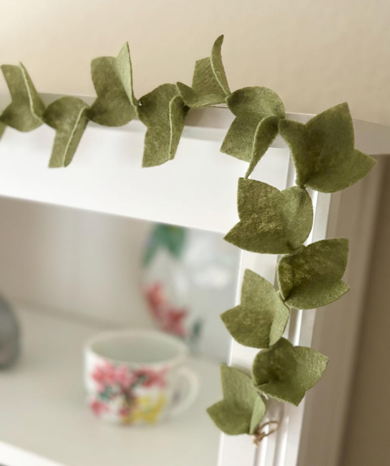 Felt Ivy Leaf Garland: Spring Farmhouse Mantle Decor, 2ft - 12ft in ...