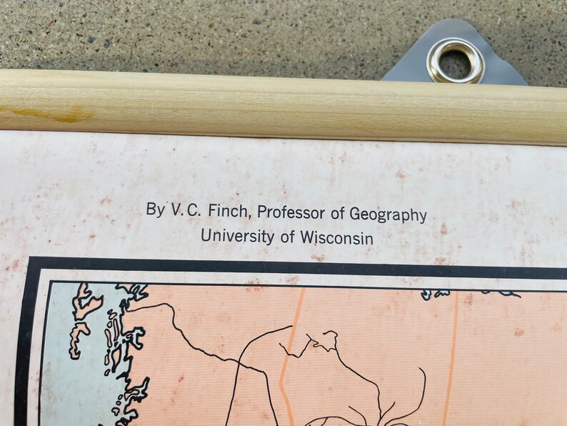 1960's A.J. Nystrom & Co. Pull Down School Map No. 17 RAILROADS / 1960 ...