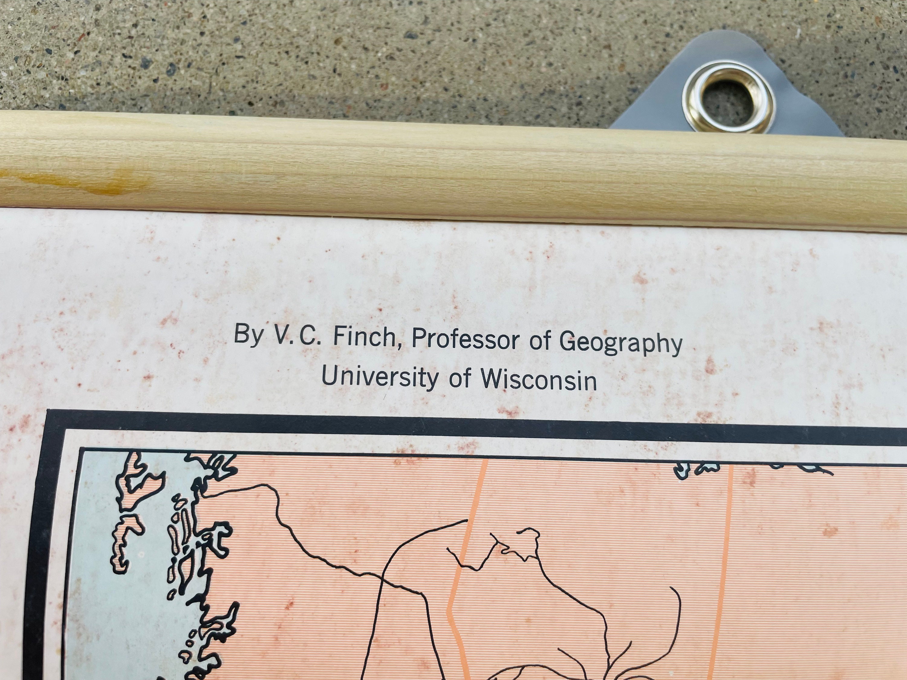 1960's A.J. Nystrom & Co. Pull Down School Map No. 17 RAILROADS / 1960 ...