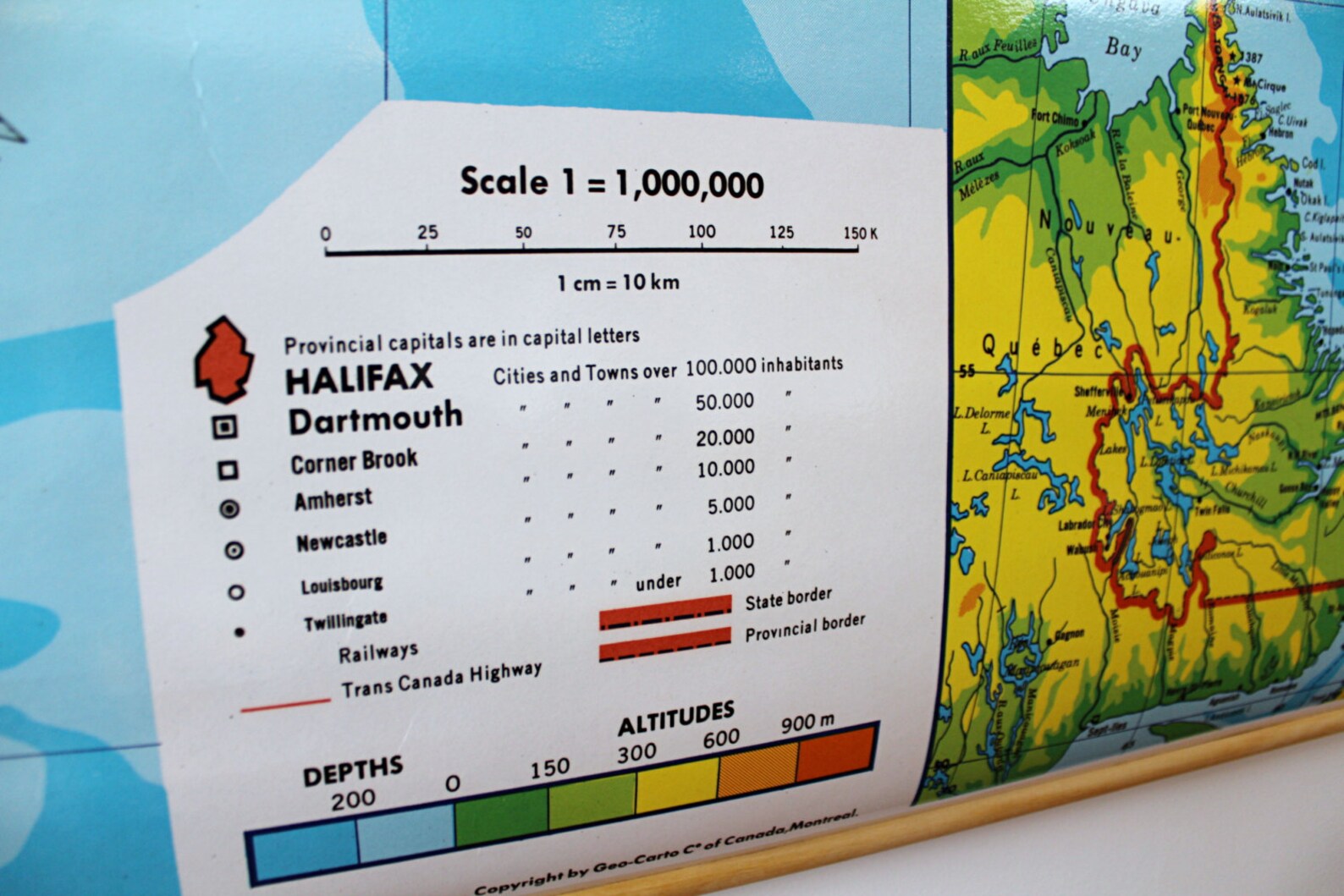 1980's Original Pull Down School Map MARITIMES Physical / - Etsy