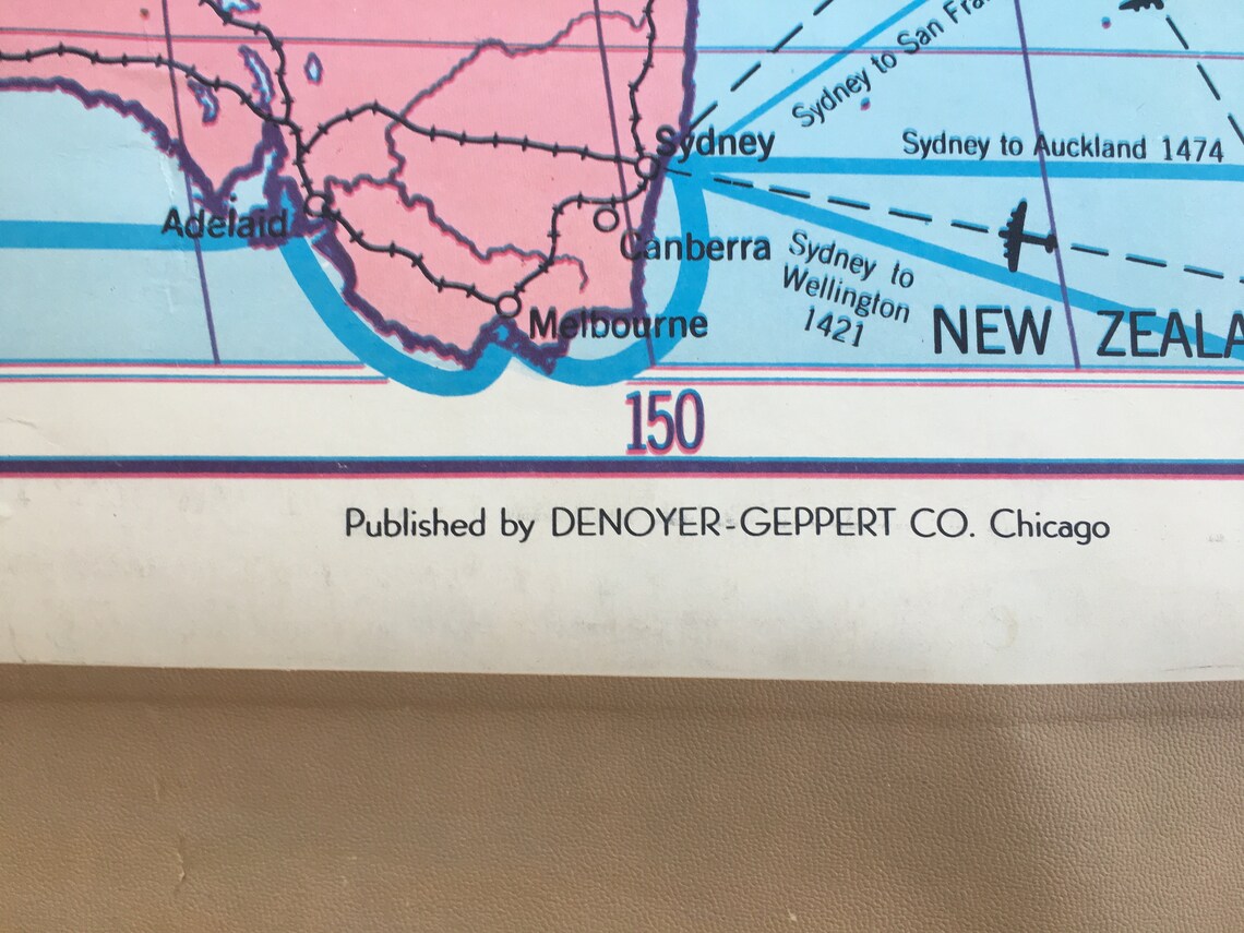 1960's Denoyer-geppert Pull Down School Map of GREATER - Etsy