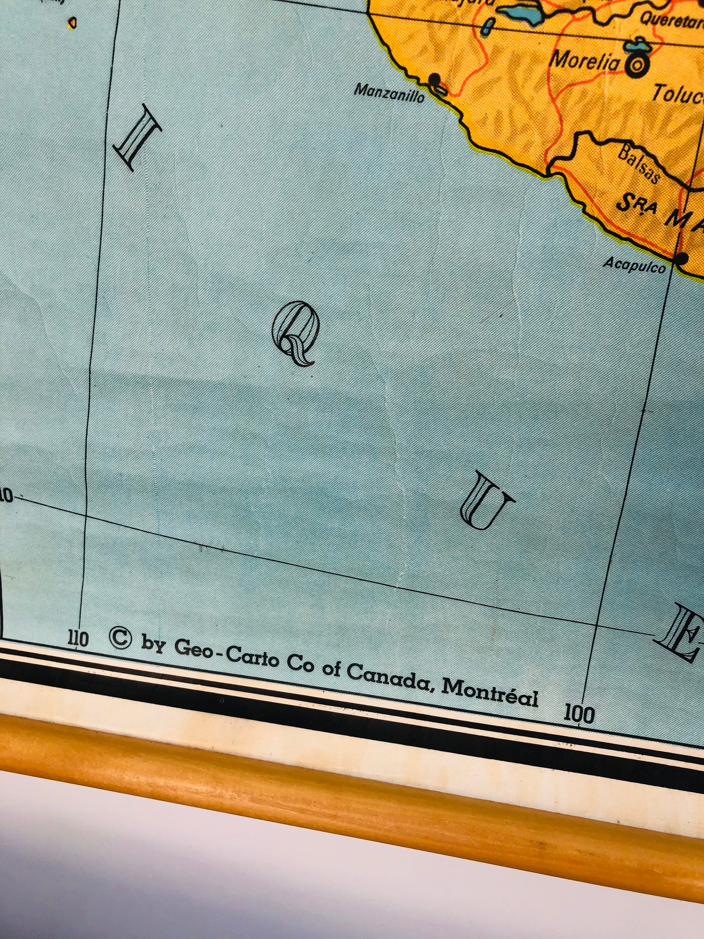 1970's Original Vintage School Map North America french /1970's Map ...