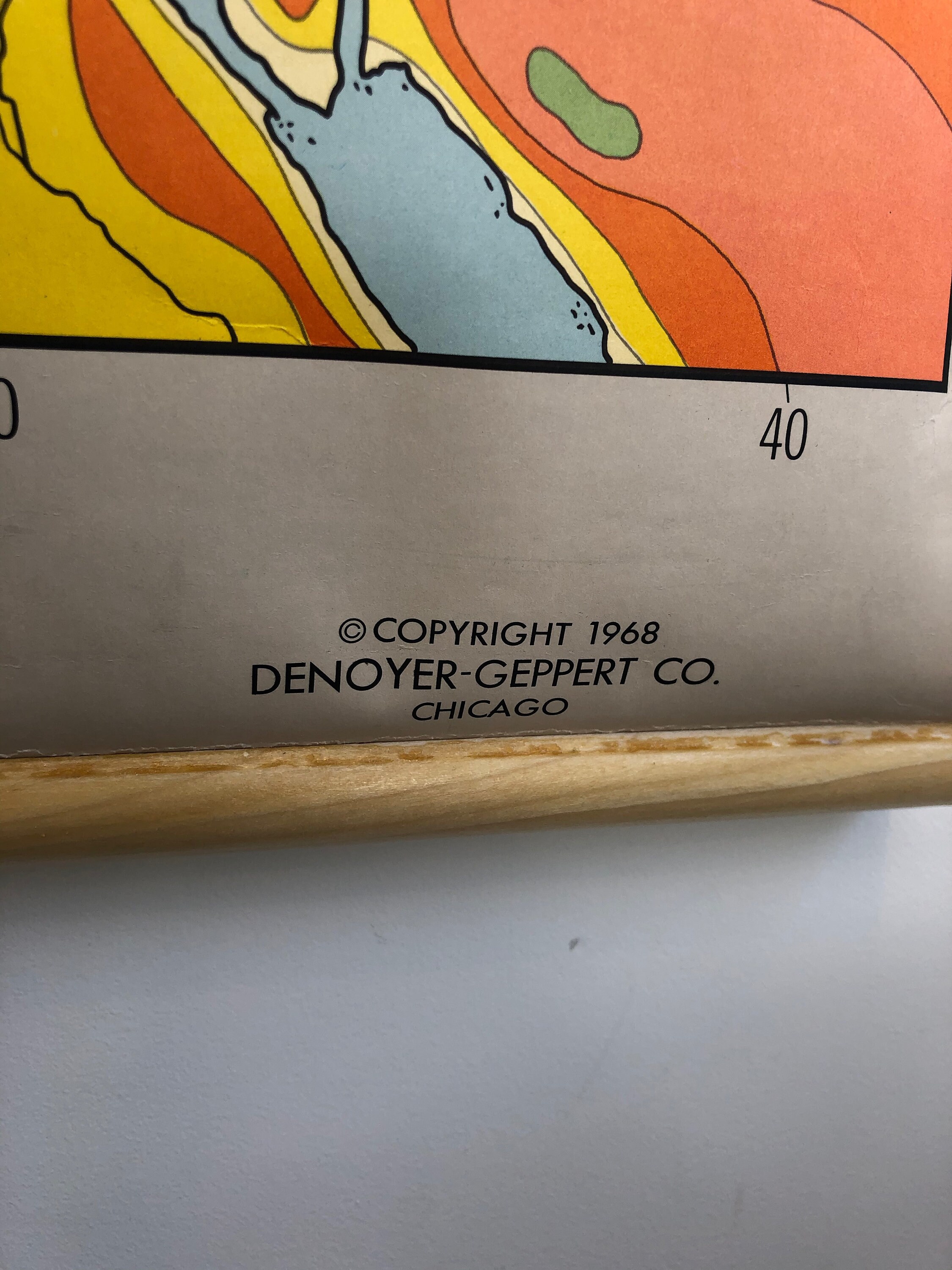 1968 Denoyer-geppert Pull Down School Map of EUROPE / 1968 Denoyer ...