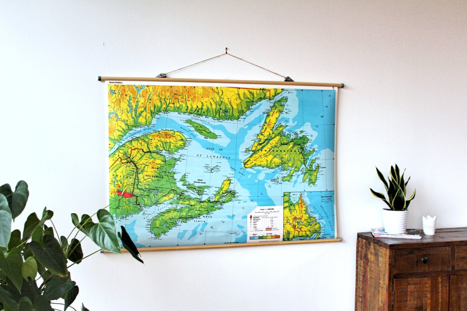 1980's Original Pull Down School Map MARITIMES Physical / 1980's ...