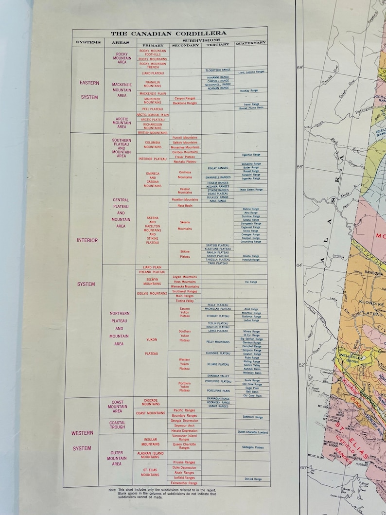 1948 Original Physiographical Map Subdivisions of the CANADIAN - Etsy