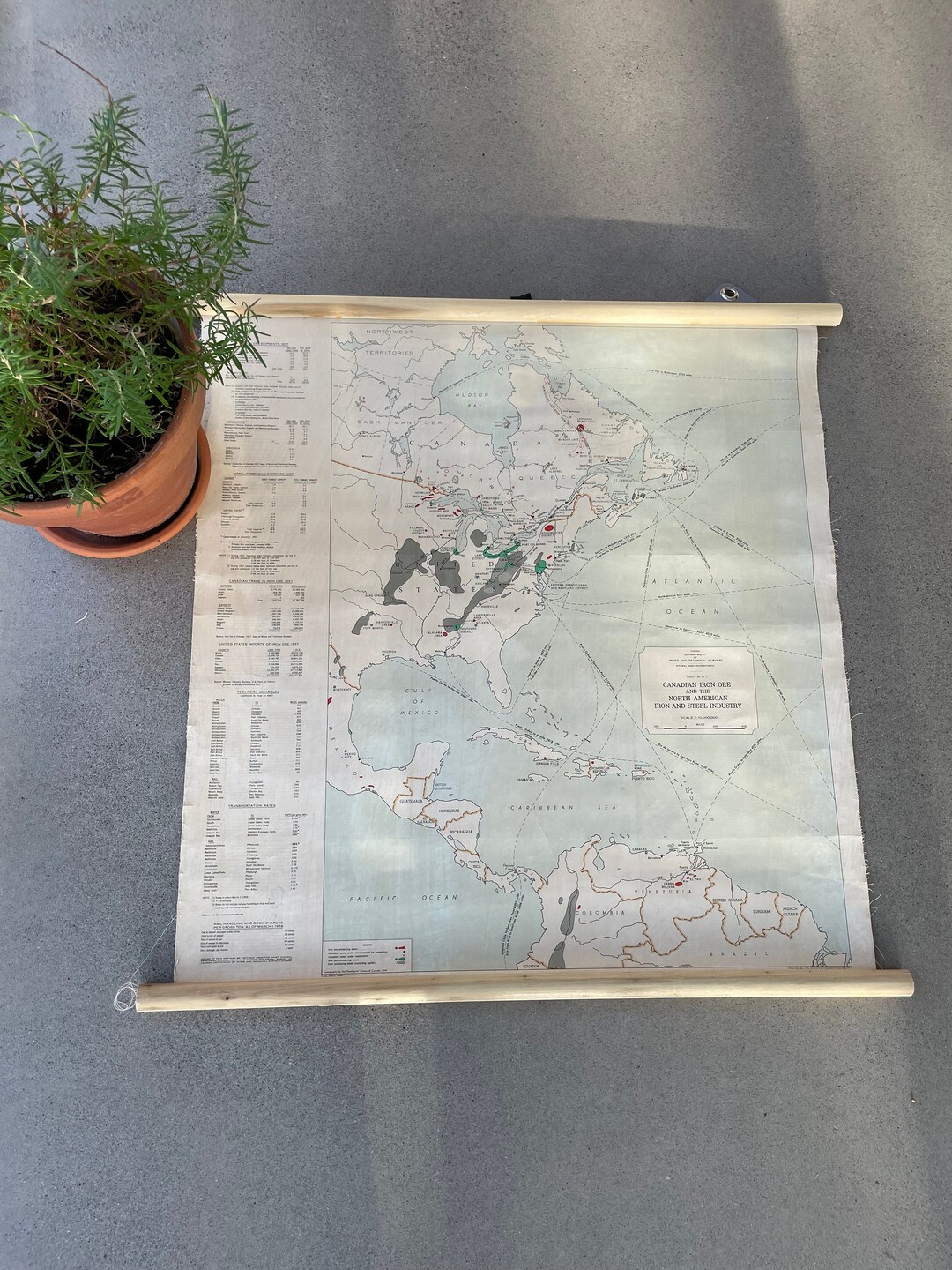 1958 Original School Map Canadian Iron Ore and the North American Iron ...