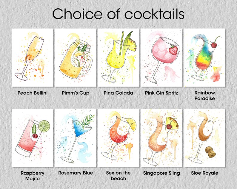 Cocktail Recipe Print Personalised Cocktail Lover Gift - Etsy UK