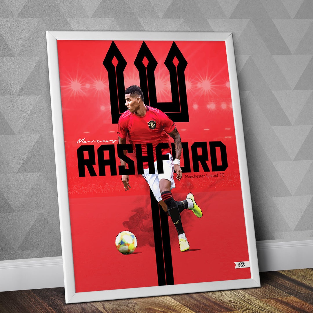 Marcus Rashford Print / Rashford Poster / Manchester United FC ...