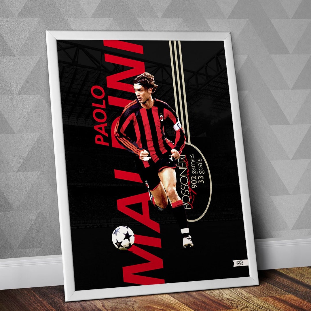 Paolo Maldini - Rossoneri Lengend / AC Milan / Paolo Maldini Poster ...