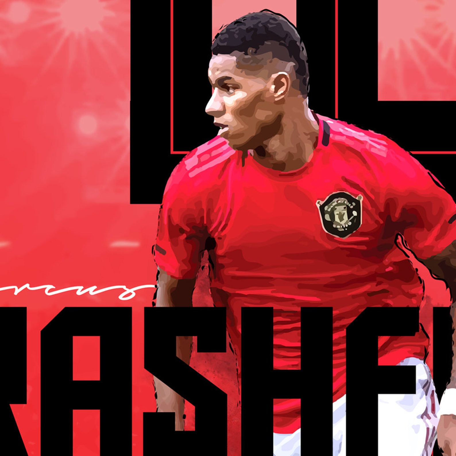 Marcus Rashford Print / Rashford Poster / Manchester United FC - Etsy