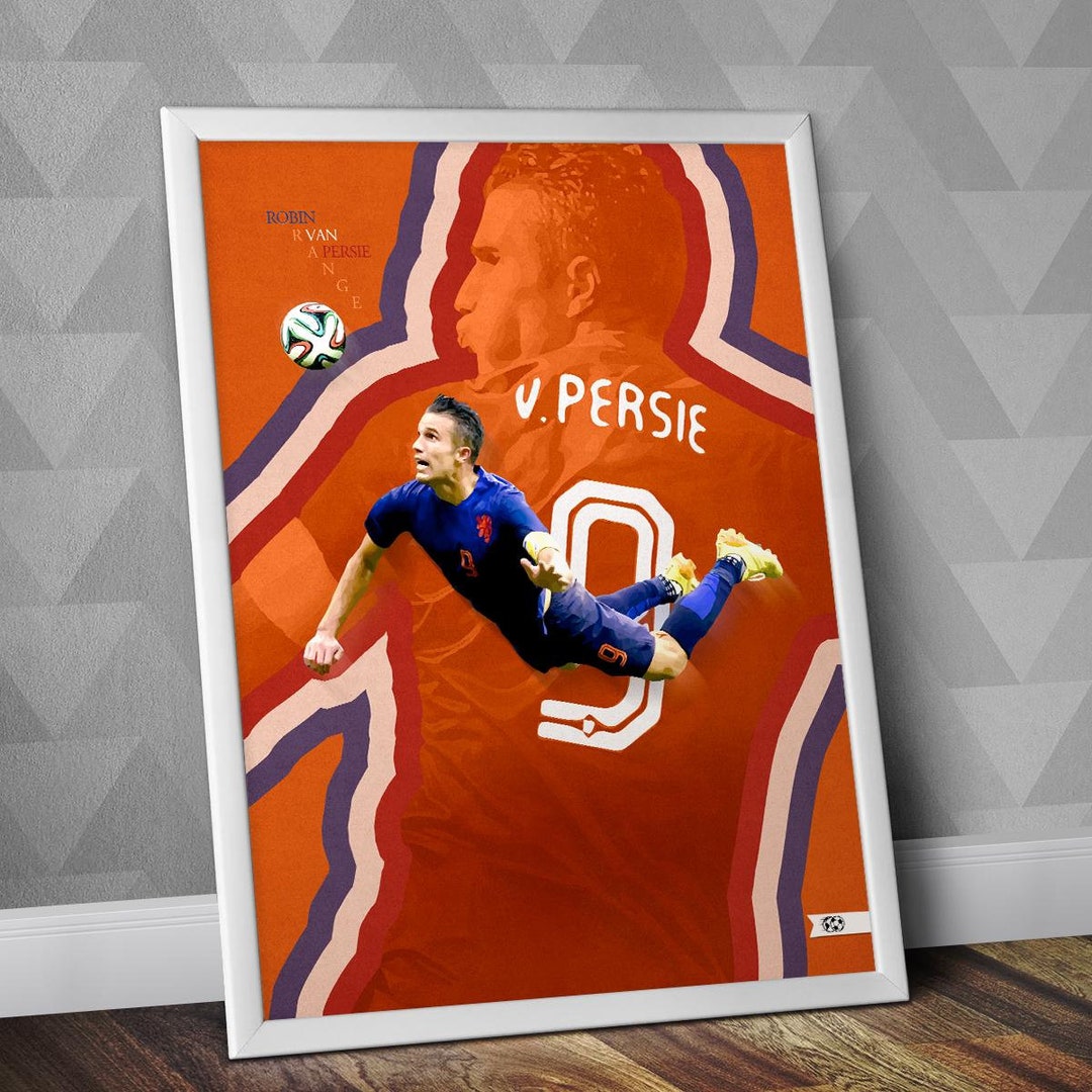 Póster de cabezazo de Robin van Persie - Arte futbolístico neerlandés ...