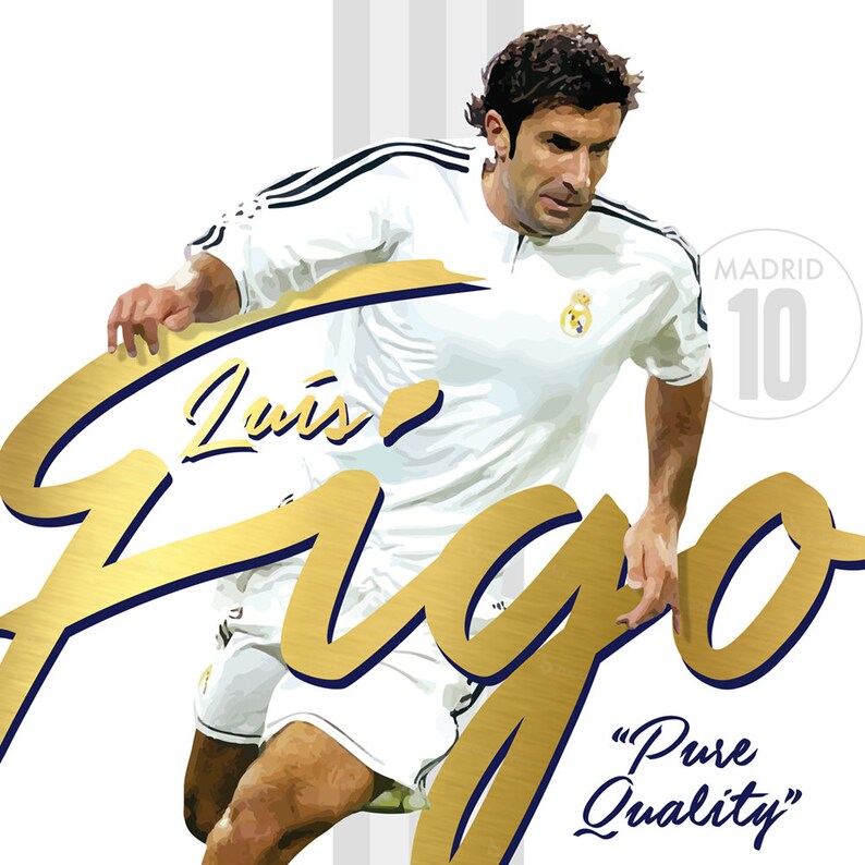 Luís Figo Los Galácticos / Luís Figo print / Real Madrid CF | Etsy