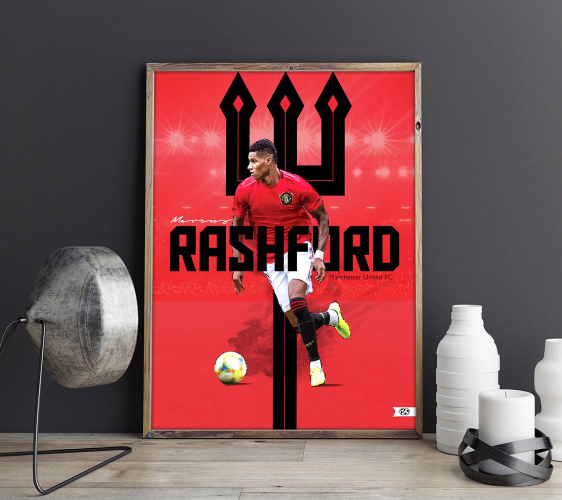 Marcus Rashford Print / Rashford Poster / Manchester United FC | Etsy