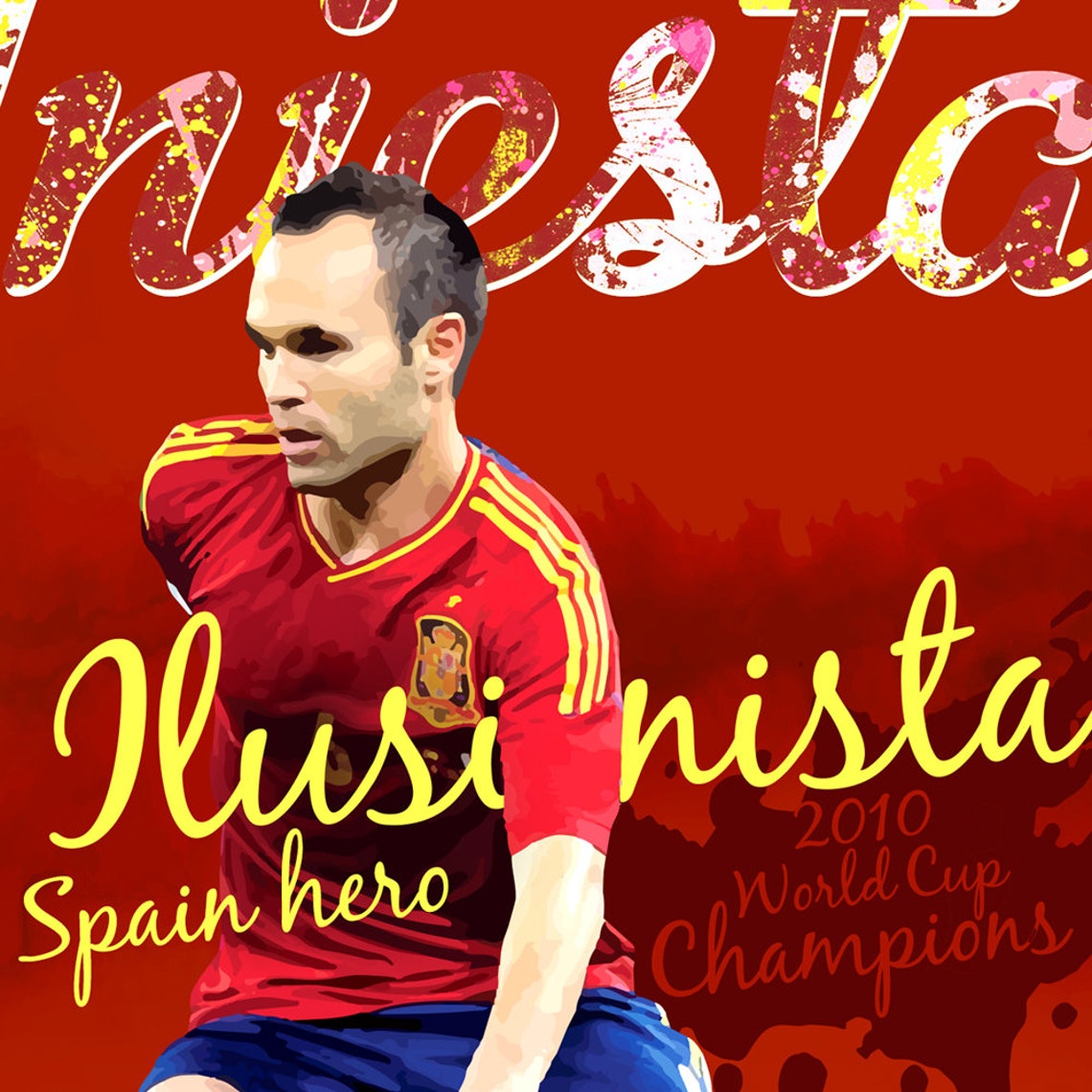 Andrés Iniesta Spain National Team / Iniesta Print / | Etsy