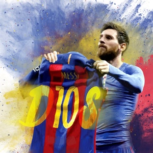 Lionel Messi d10s Print / God / Dios / El Clásico / Leo Messi / FC ...