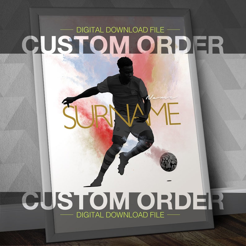 Custom Soccer Art Custom Sports Poster Custom Bedroom Decor - Etsy