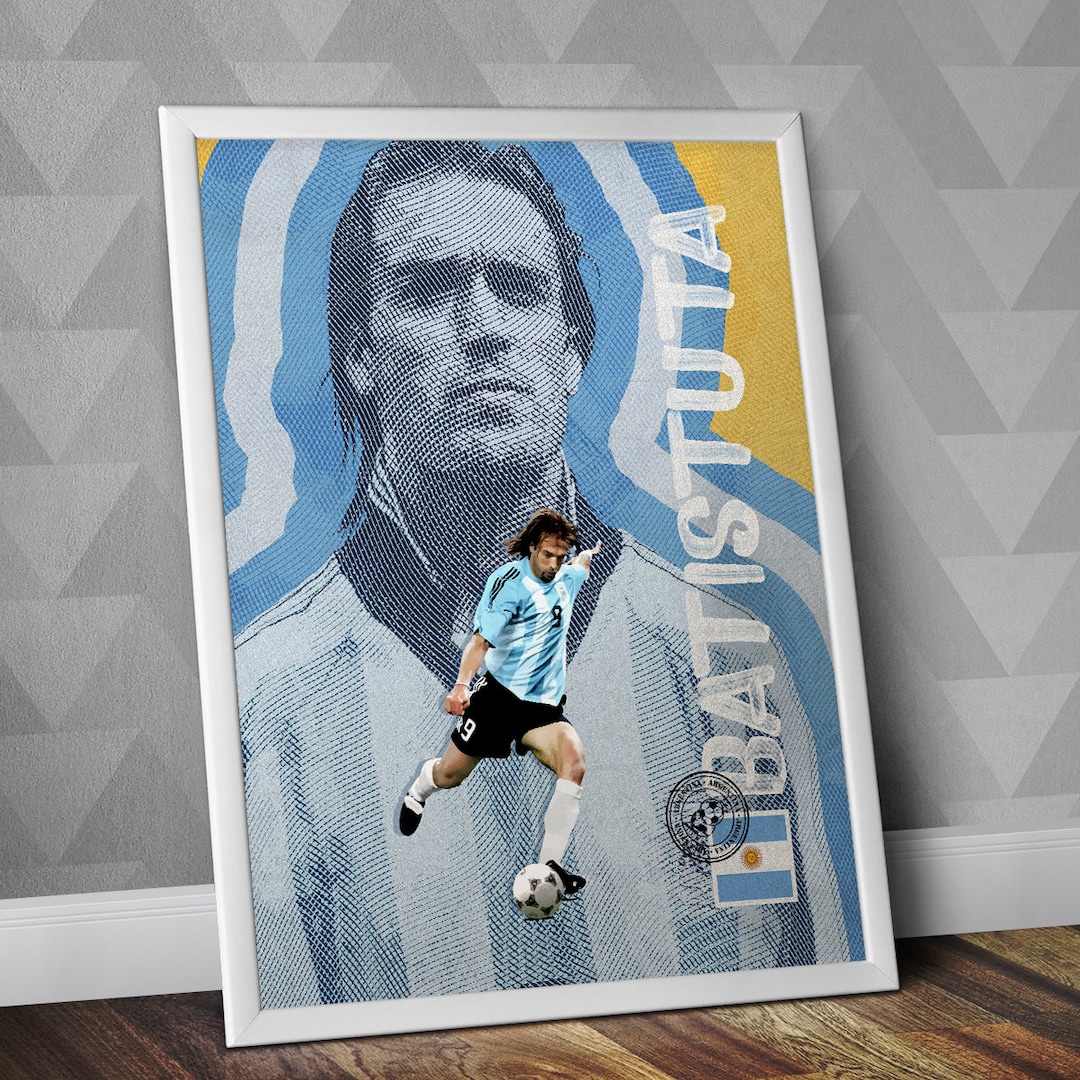 Batistuta Argentina National Team / Batistuta Print / Batistuta Poster ...