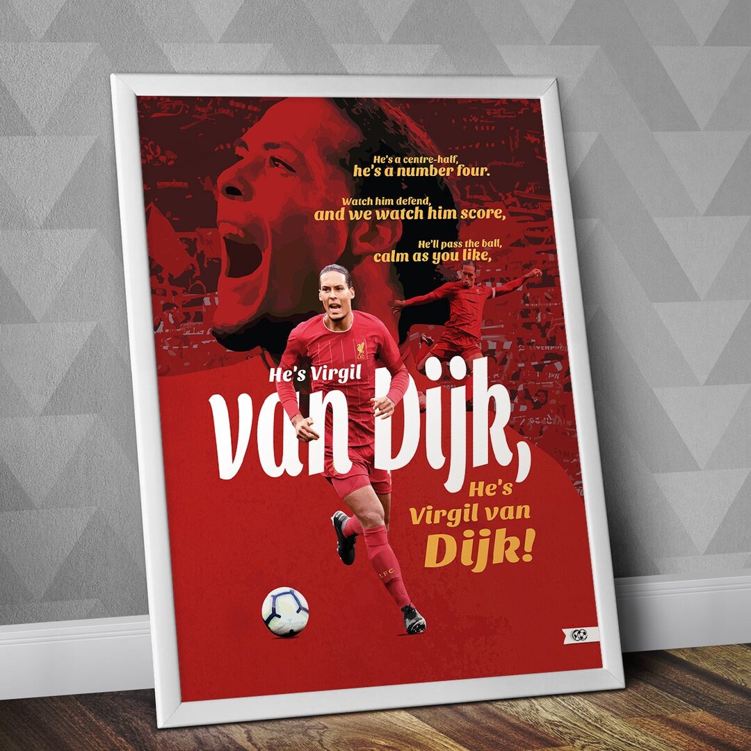 Virgil Van Dijk Lyrics Poster – Liverpool FC Football Print - Etsy