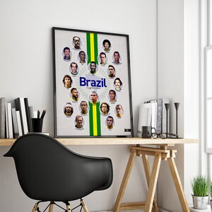 Brazil Greatests / Brazilian Football Legends Art / World Cup Print ...