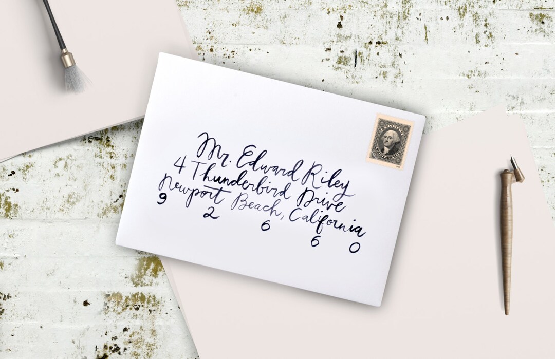 Envelope Calligraphy Riley Text - Etsy