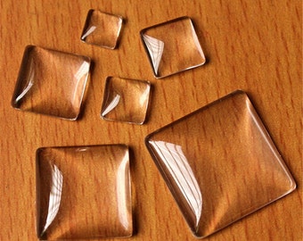 Square glass beads | Etsy