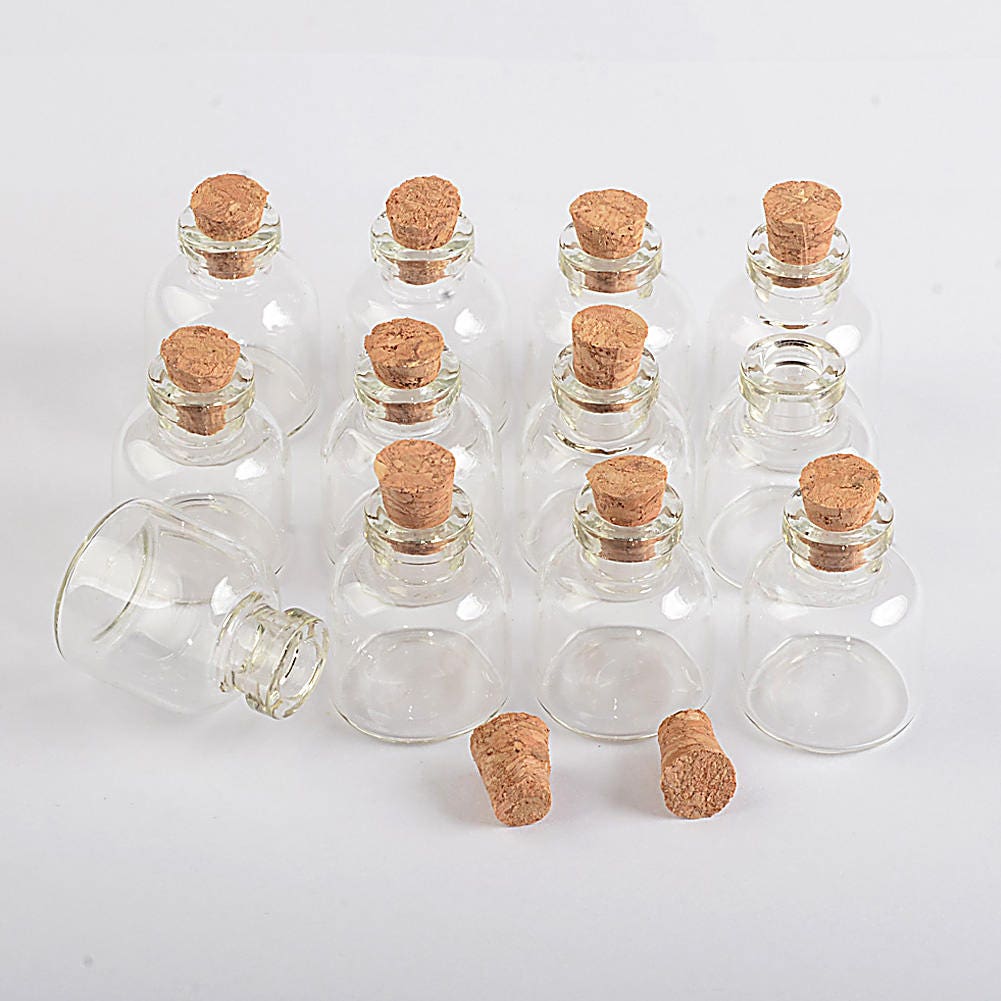 100 Units 4ml Mini Transparent Glass Carboys Cork Vials Jars | Etsy