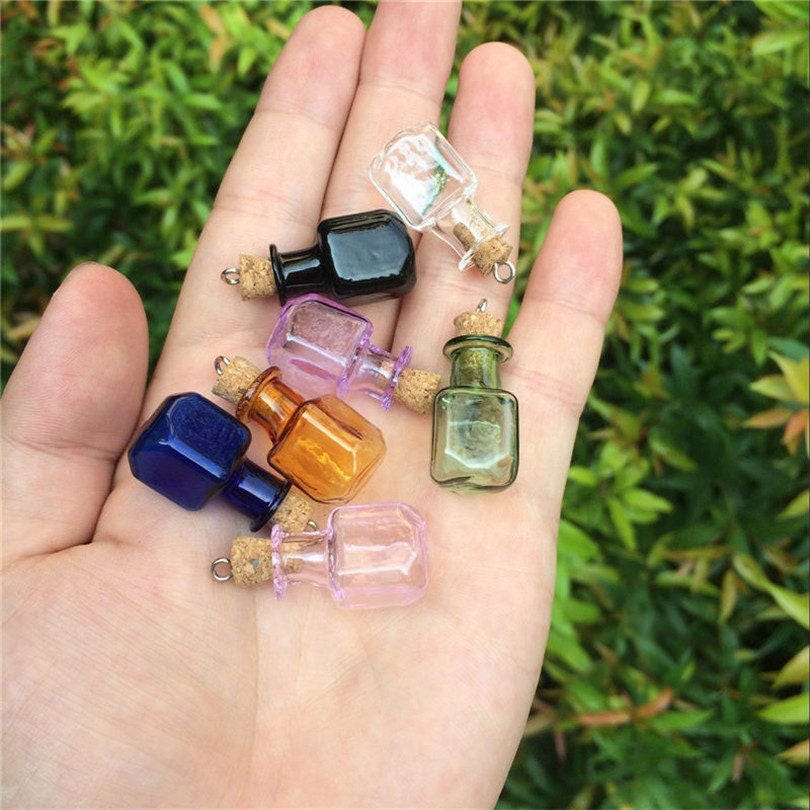 Cute Colour Bottles Metal Loop Mini Wishing Bottles Rectangle - Etsy