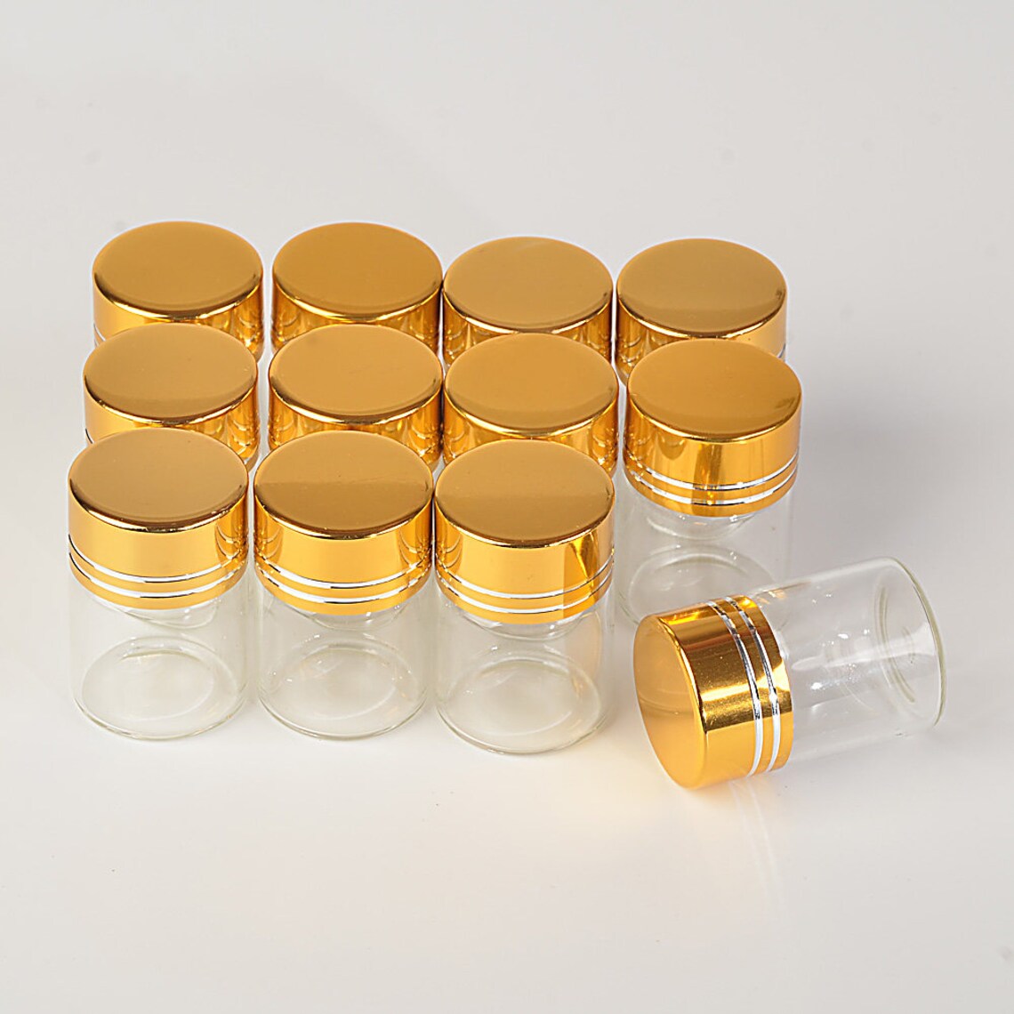100pcs 5ml 6ml 7ml 10ml 14ml Mini Glass Bottles with Gold | Etsy