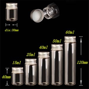 50pcs 15ml 25ml 40ml 50ml 60ml Glass Bottles Decoration Crafts ...