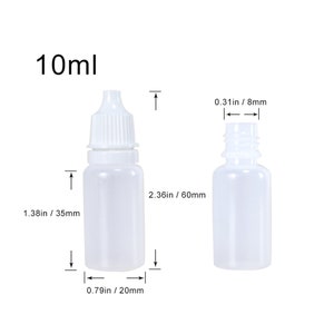 20pcs 3ml 5ml 10ml 15ml 20ml 30ml 50ml 100ml Liquid Dropper Refillable Bottles Plastic ...