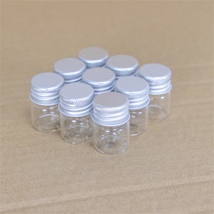 50 Pieces 5ml 6ml 8ml 10ml 12ml 15ml 20ml 25ml 30ml Glass Bottles With ...
