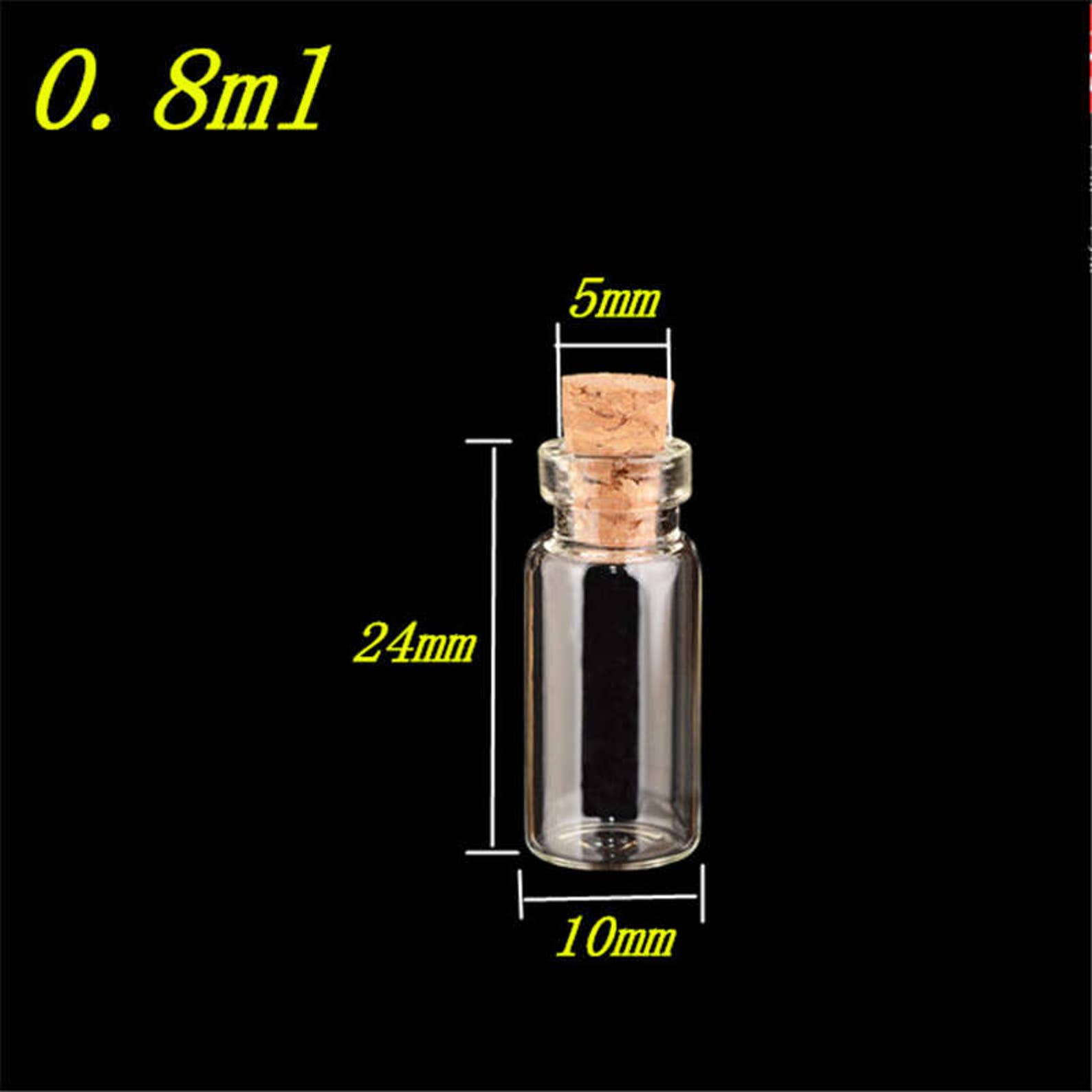 100pcs 10x24x5mm 0.8ml Minimum Glass Bottles With Cork Empty | Etsy