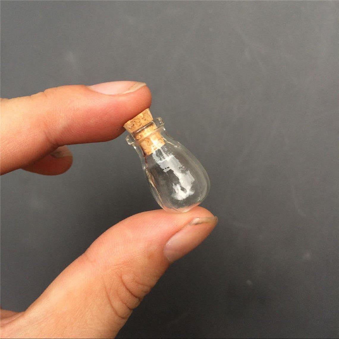 10 Water Drop Mini Cute Bottles Pendants Small Glass Bottles | Etsy