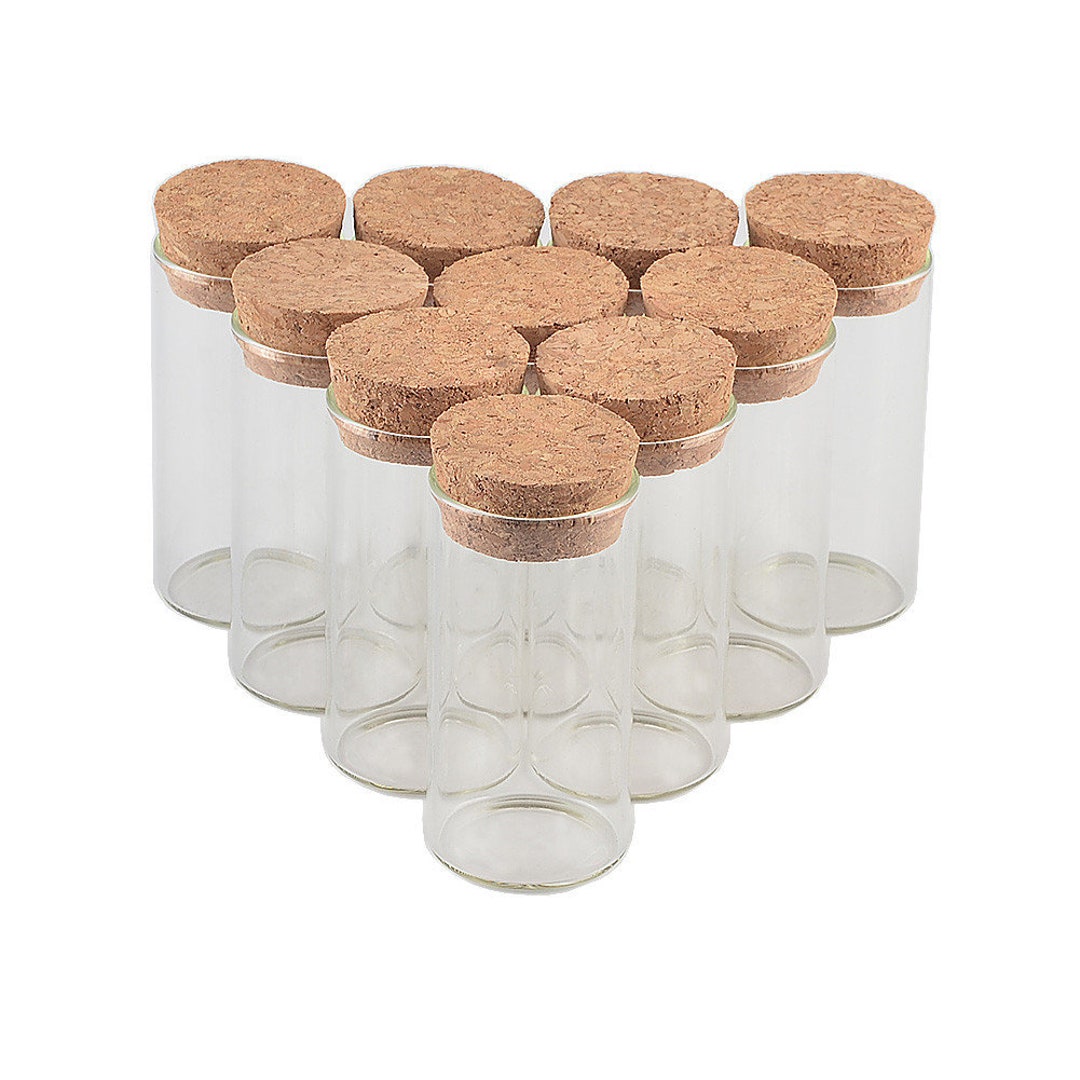 50units 30*60mm 25ml Glass Vials Jars Test Tube With Cork Stopper Empty ...