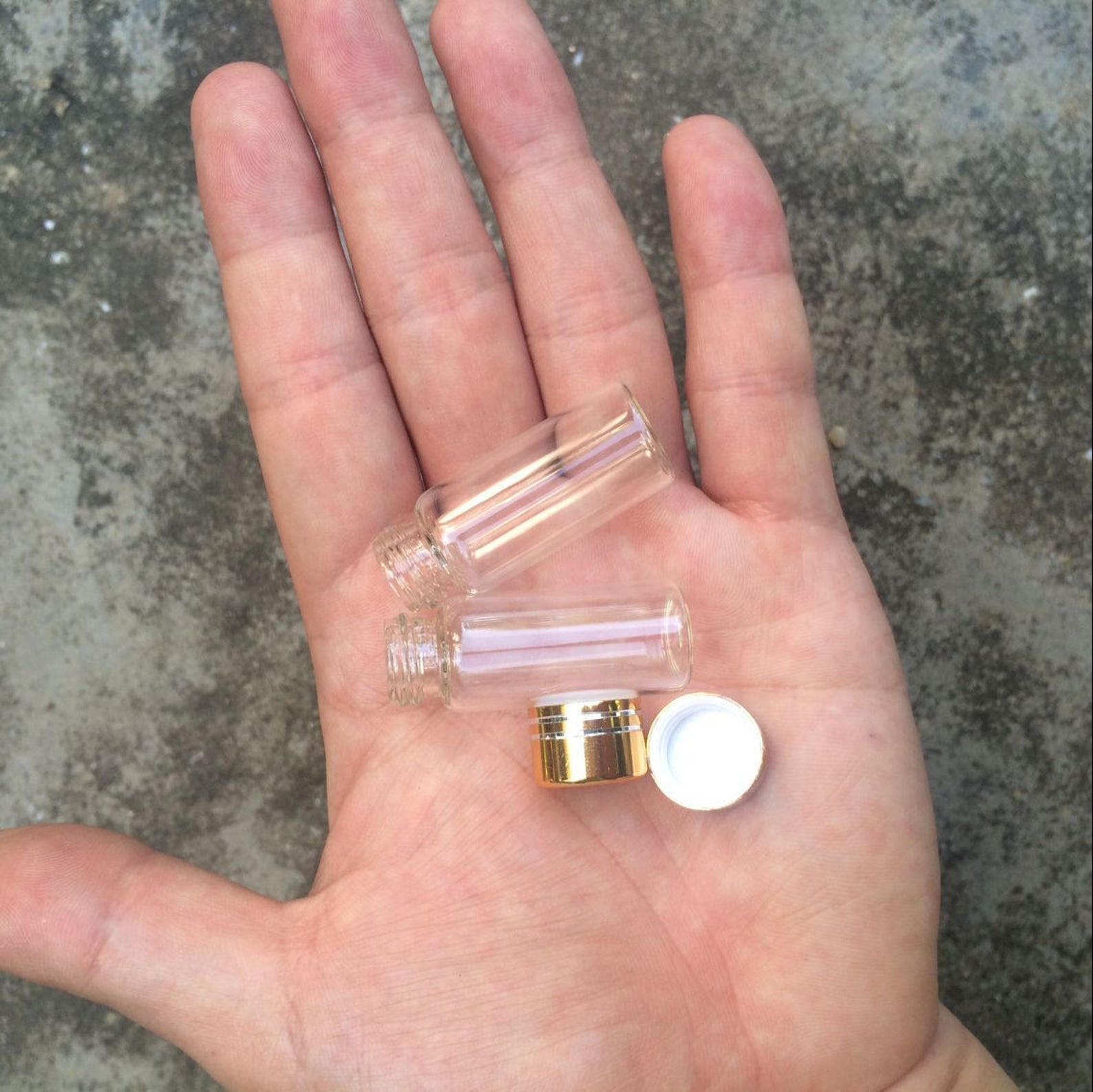 100pcs 4ml 16x40x8mm Mini Glass Bottles Liquid Bottles Gold | Etsy