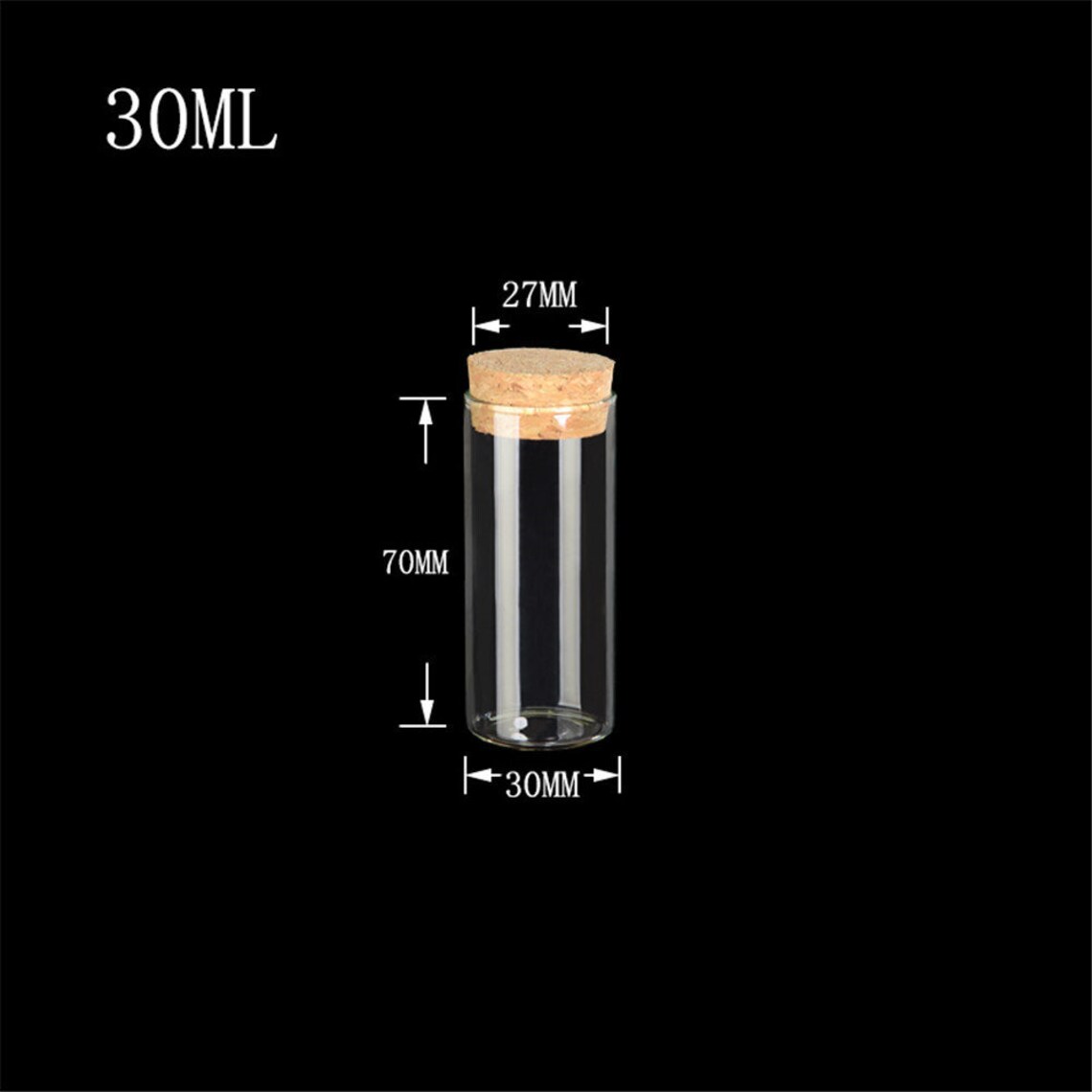 50units 3070mm 30ml Glass Vials Jars Test Tube With Cork - Etsy