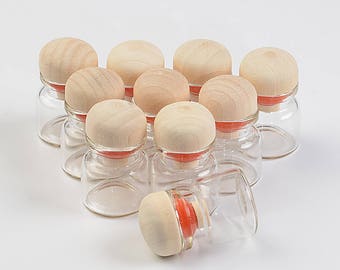 10 Love Hearts Shape Mini Cute Glass Bottles Pendants Small - Etsy