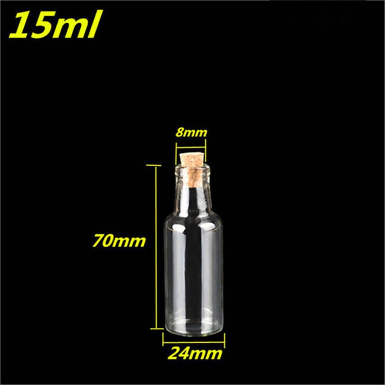 15ml Clear Transparent Glass Wishing Bottles With Cork Drift - Etsy