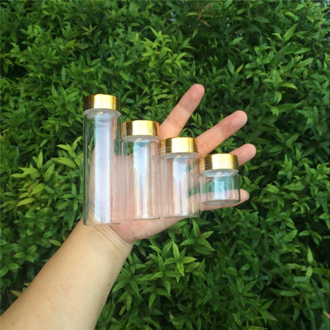 24 Units 20ml 50ml 65ml 90ml Glass Storage Bottles With Golden Screw ...