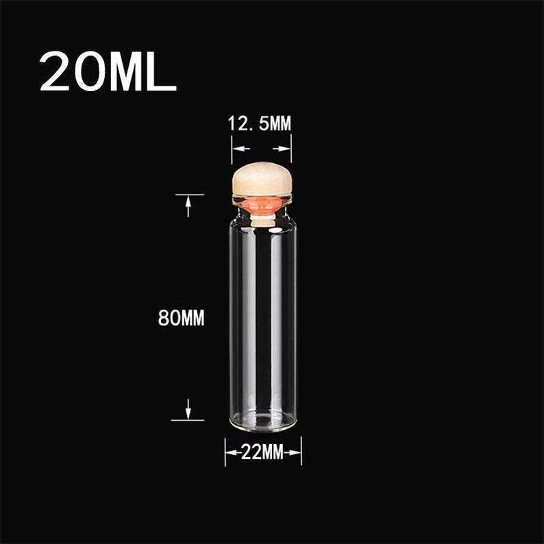 20ml 228012.5mm 100pcs Mini Clear Glass Bottles With Cork | Etsy
